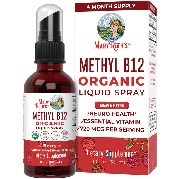Mary Ruth's Methyl B12 Organic Liquid Spray – Berry Flavor – Natural ...